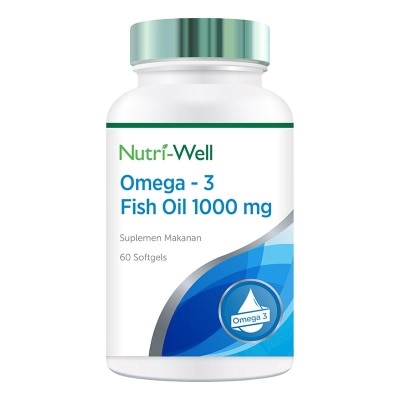 NUTRIWELL, Omega 3 Fish Oil 1000mg Softgel 60'S | Watsons Indonesia