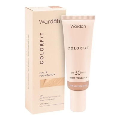 WARDAH, Colorfit Matte Foundation 32N Neutral Beige 25ml | Watsons ...