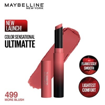 MAYBELLINE, Color Sensational Ultimatte Slim Lipstick - 499 MORE BLUSH ...