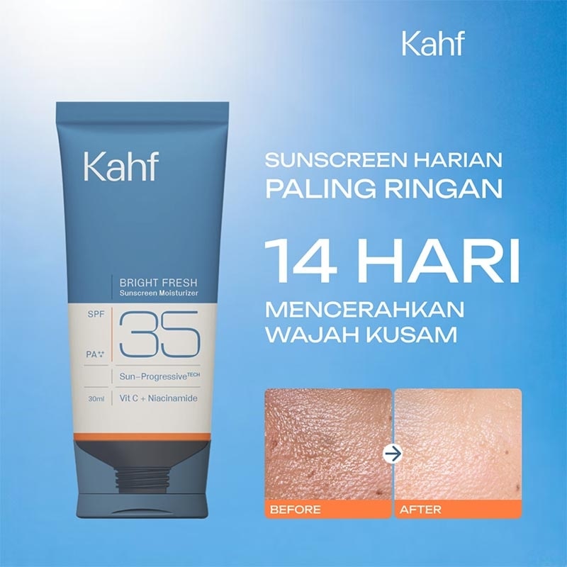 KAHF, Bright Fresh Sunscreen Serum SPF 35 PA++++ 30ml | Watsons Indonesia