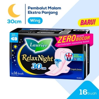 LAURIER, Laurier Relax Night 30 cm 16 Pcs | Watsons Indonesia