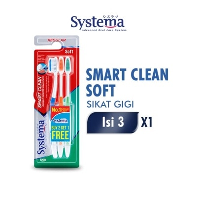 SYSTEMA, Systema Toothbrush Smart Clean Soft 3'S | Watsons Indonesia