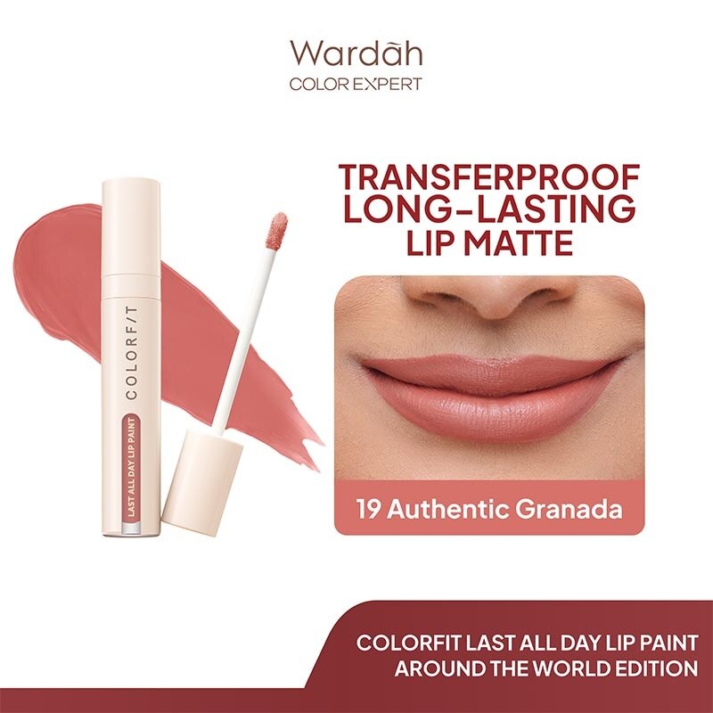WARDAH, Wardah Colorfit Last All Day Lip Paint 19 Authentic Granada ...