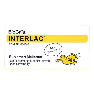 INTERLAC, Interlac Tablet Strawberry 30'S (Box) | Watsons Indonesia