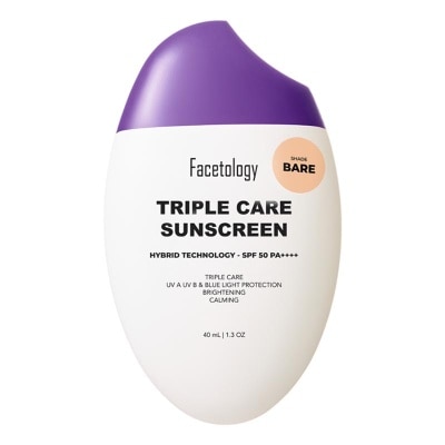 FACETOLOGY, Facetology Triple Care Tinted Sunscreen Bare SPF50 PA ...