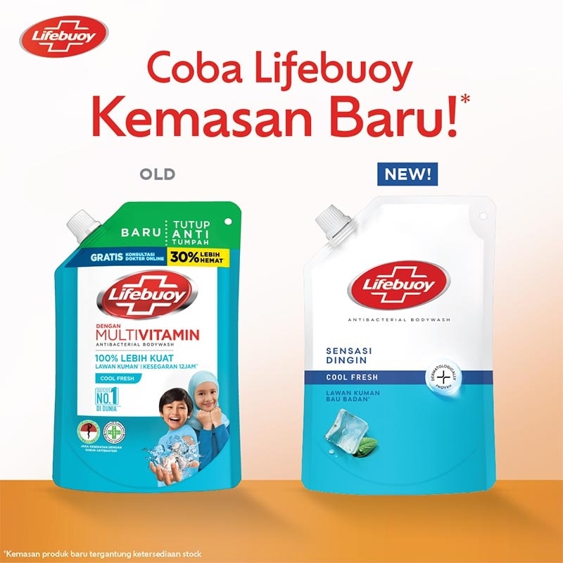 LIFEBUOY, Sabun Mandi Cair Body Wash Cool Fresh Antibakteri Pouch 800g ...