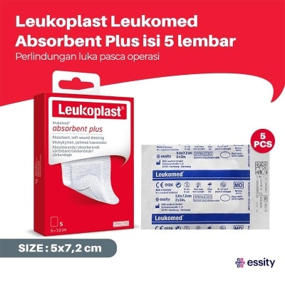 ESSITY, Leukomed Absorbent plus 5X7.2cm 5'S | Watsons Indonesia