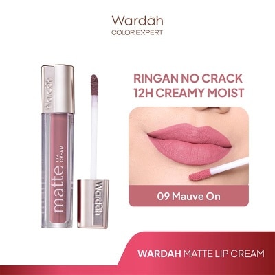 WARDAH, Wardah Exclusive Matte Lip Cream 09 Mauve On! 4g | Watsons ...