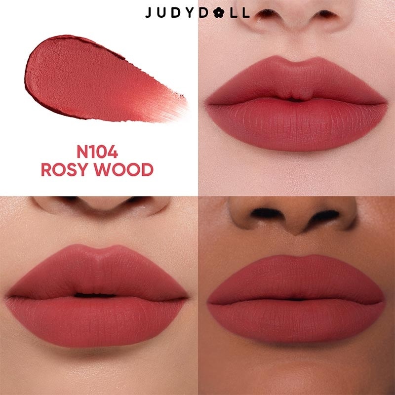 JUDYDOLL, Cushion Matte Lock Lip Cream N104 - Rosy Wood 2.6ml | Watsons ...