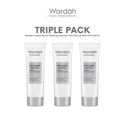 WARDAH, Triple Pack Wardah Crystal Secret Foaming Cleanser 100ml ...
