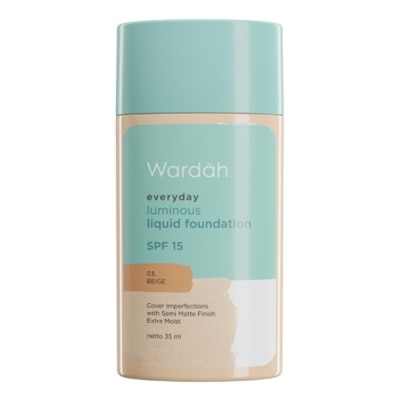 WARDAH, Wardah Everyday Luminous Liquid Foundation 03 Beige 35ml | Watsons Indonesia